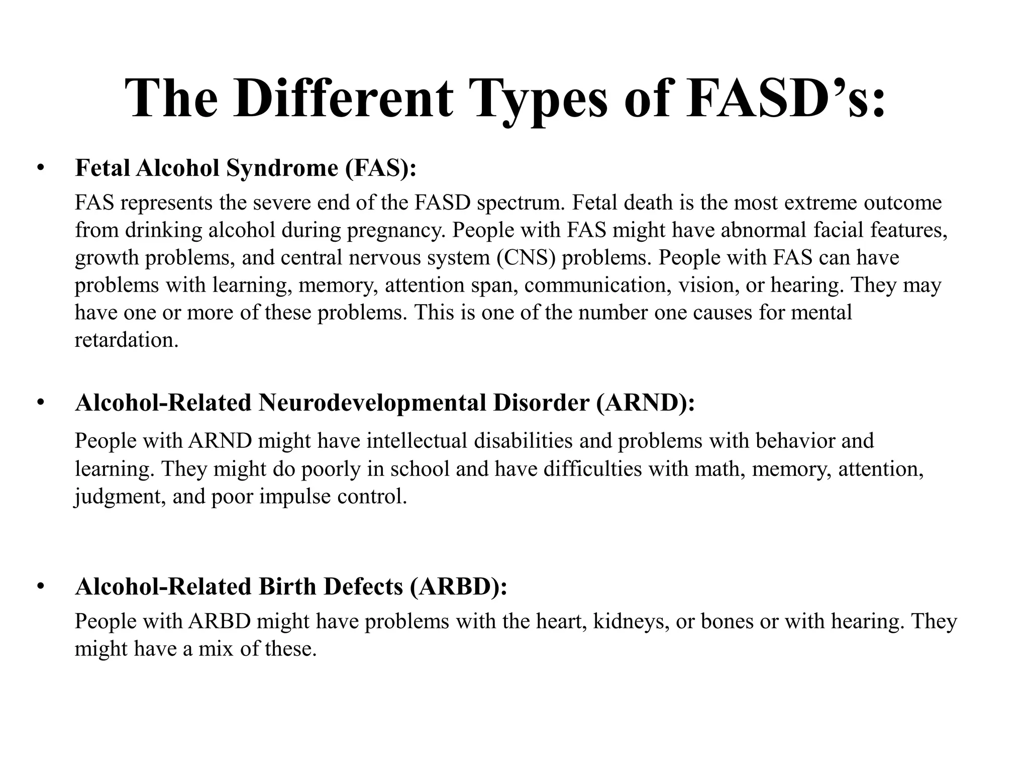 Fetal Alcohol Syndrome: How it alcohol affects the brain | PPTX