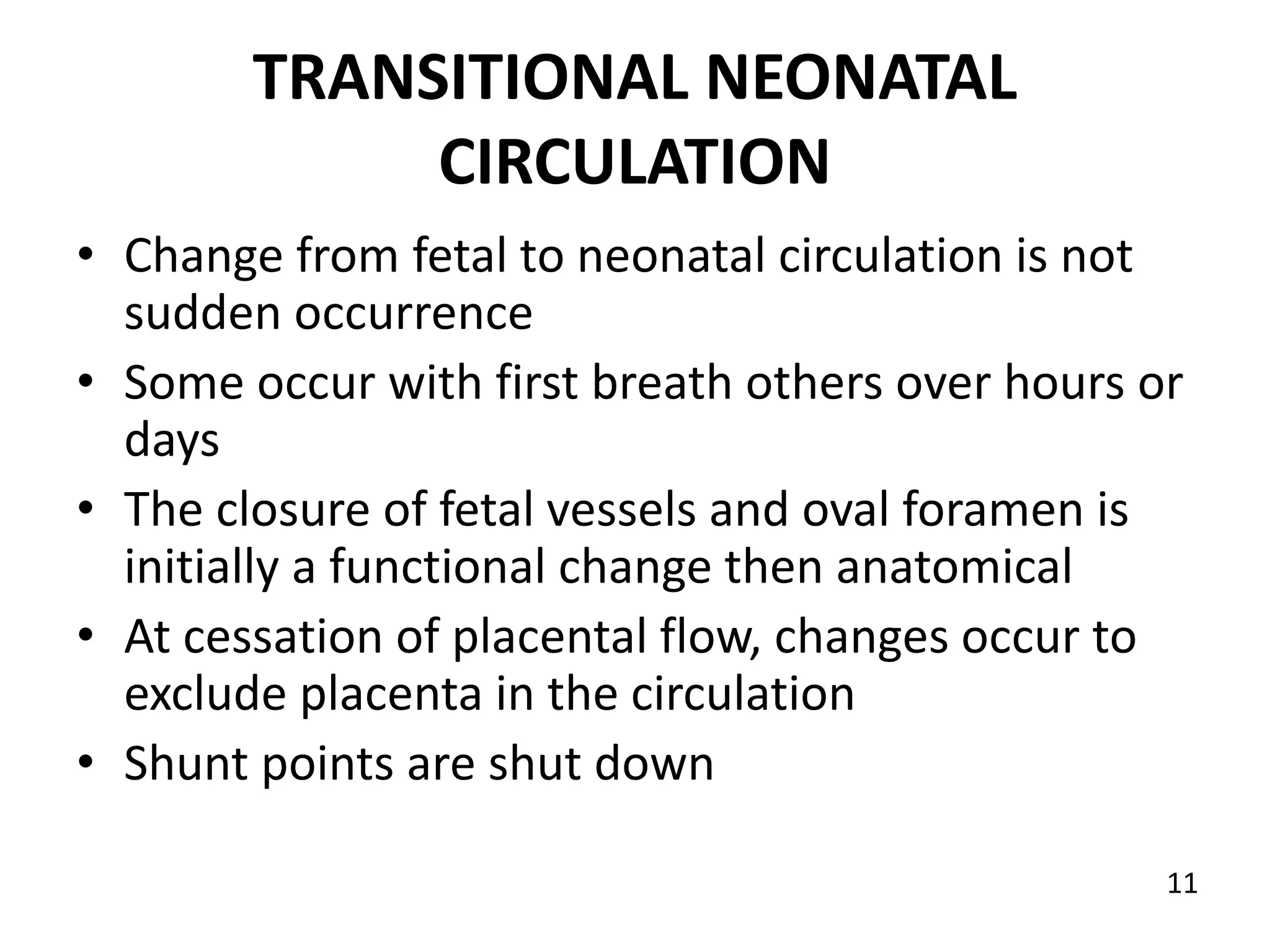 Fetal And Neonatal Circulation Lecturepptx