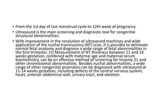 Ultrasound of Fetal anomalies in first trimester | PPTX