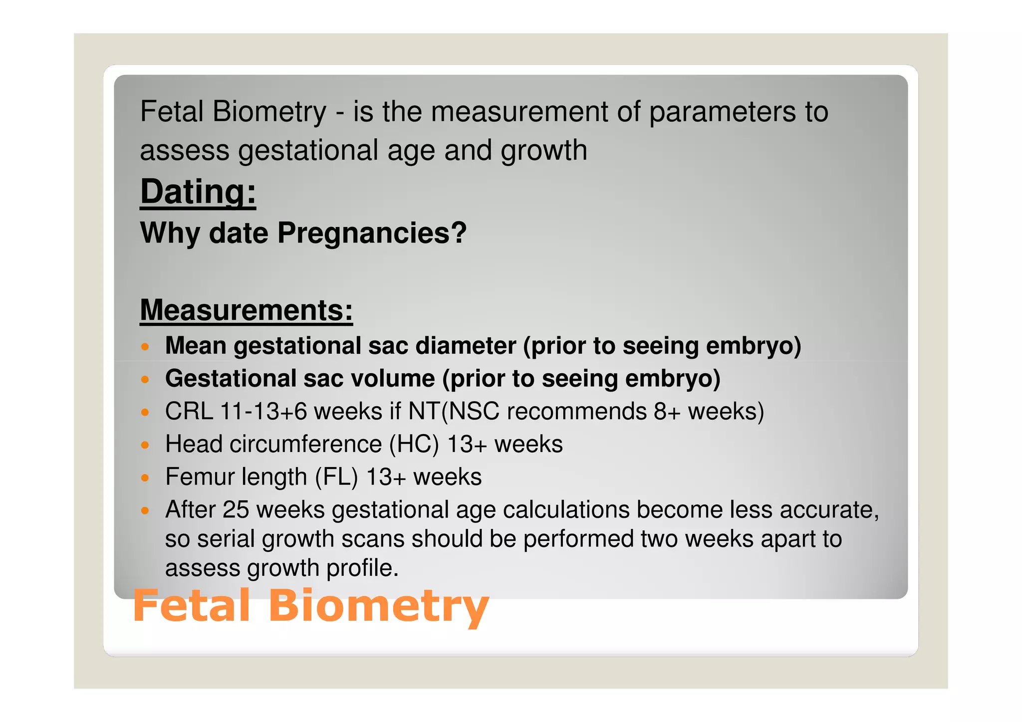 Fetal biometry | PDF