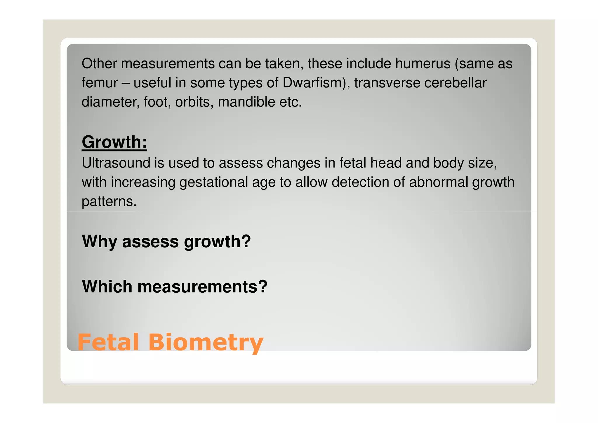 Fetal biometry | PDF