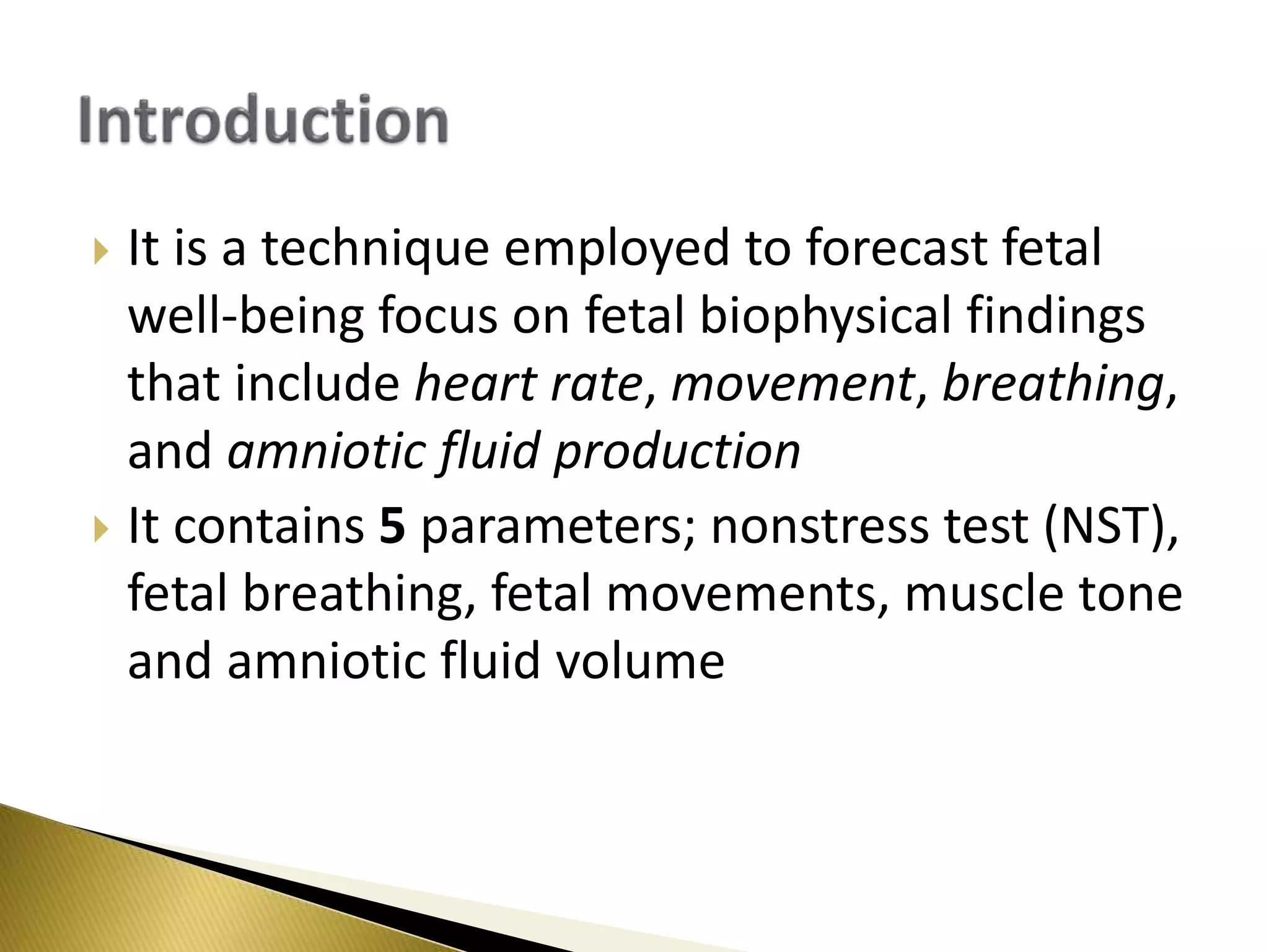 Fetal biophysical profile | PPTX