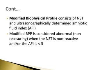 Fetal biophysical profile | PPTX