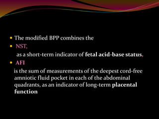 Fetal biophysical profile | PPTX