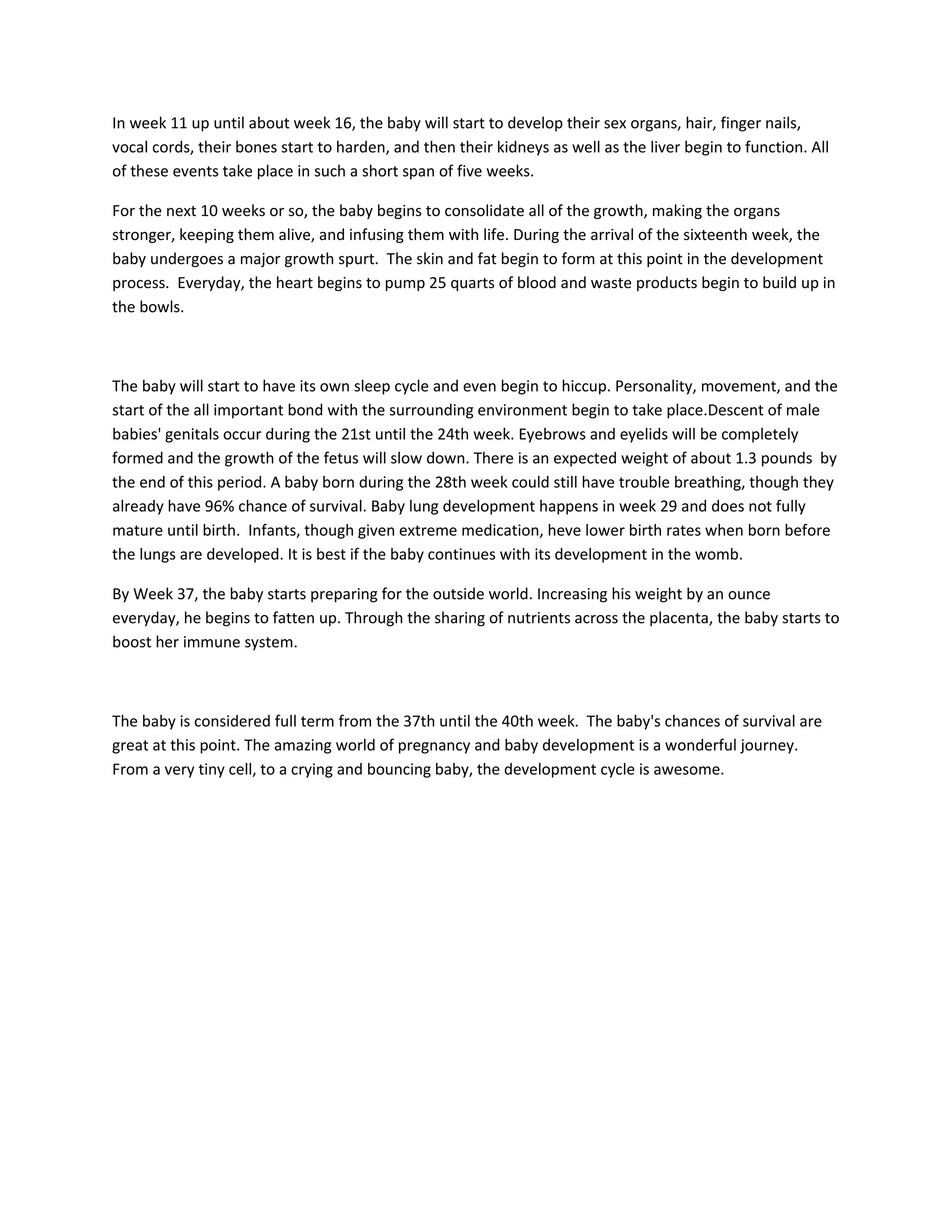 Fetal development during pregnancy | DOC