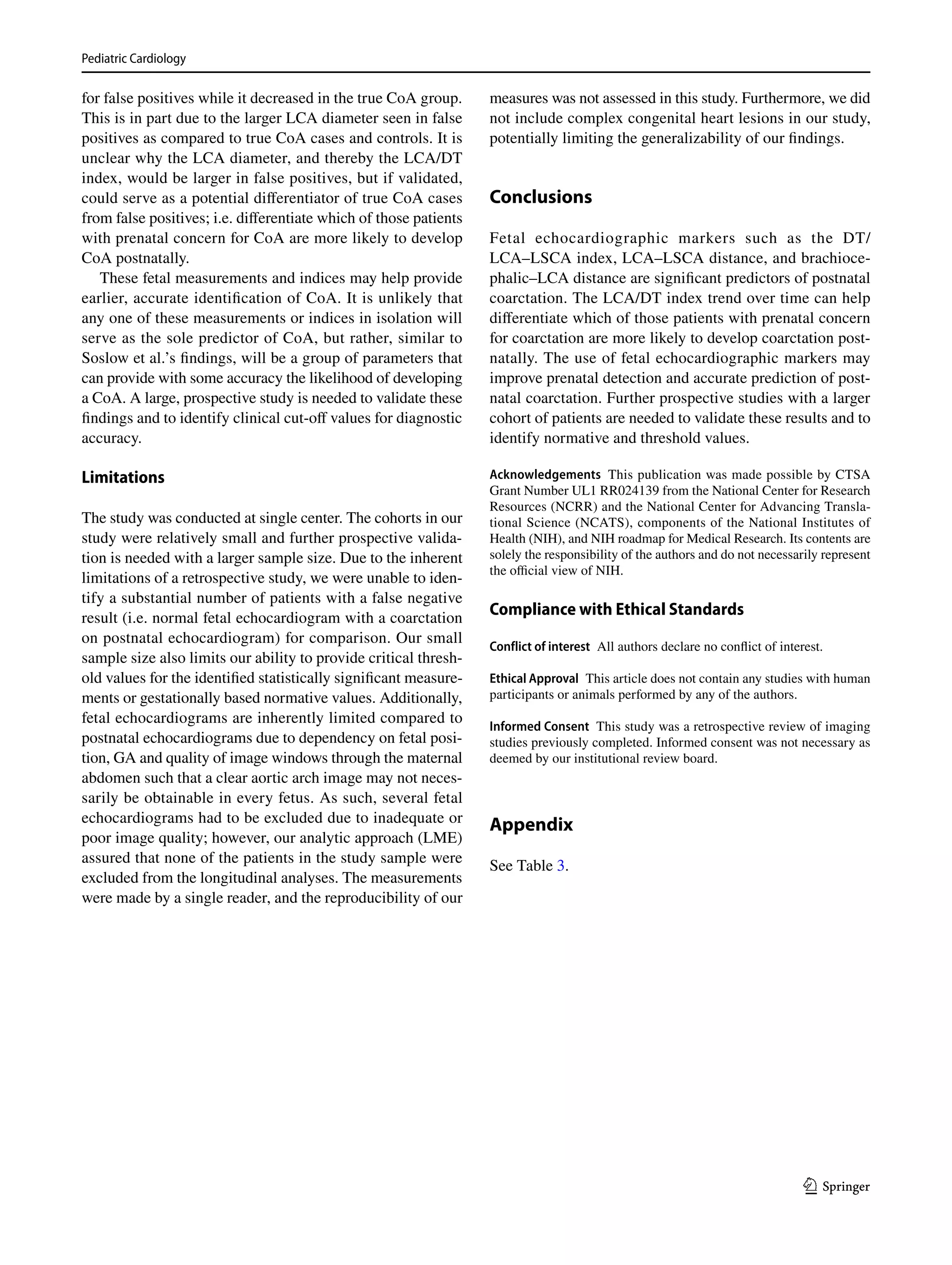 Fetal echocardiographic measures to improve the prenatal diagnosis of ...