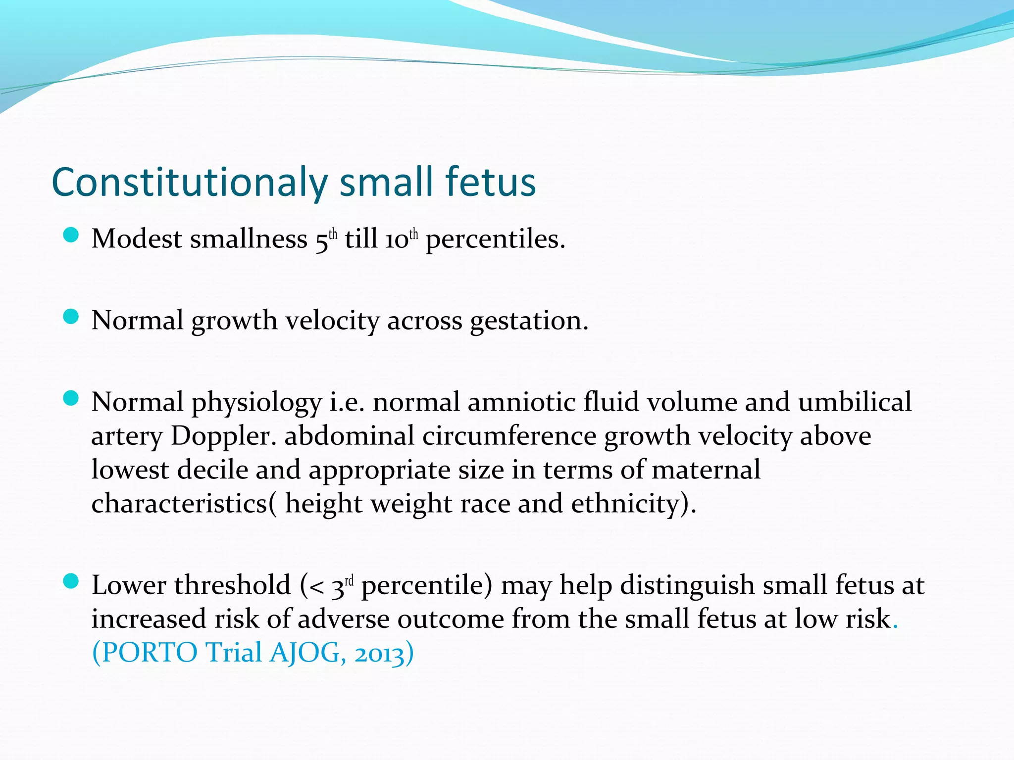 Fetal growth restriction:Evidence based management 2018 | PPT