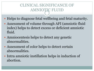 Fetal Membranes, Amniotic Cavity and Amniotic Fluid | PPTX