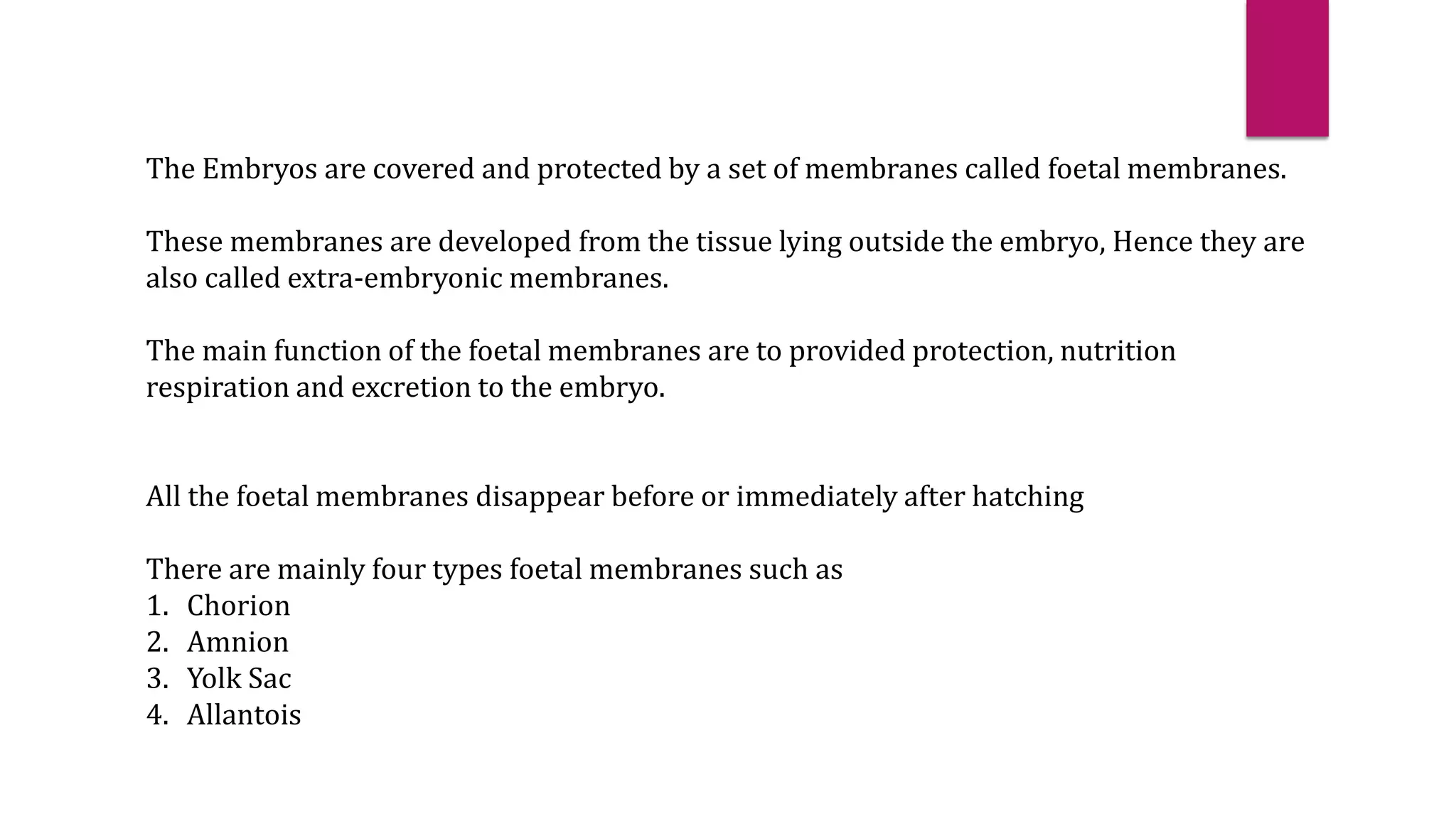 Fetal membranes in chick | PDF