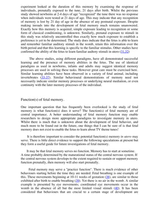 Fetal memory: does it exist | PDF