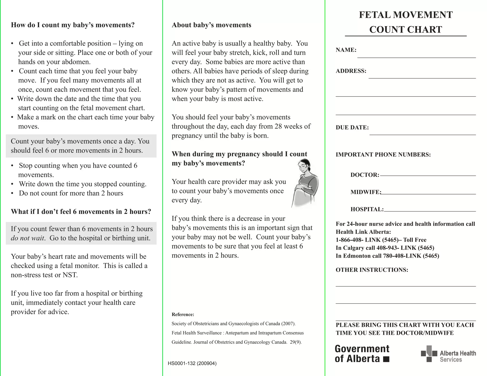 Fetal movement chart | PDF