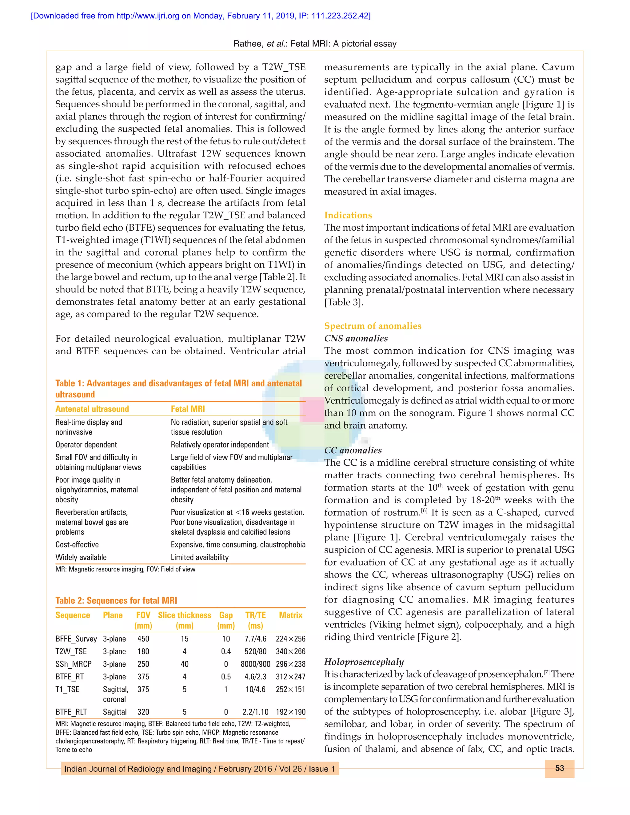 Fetal mri a pictorial essay | PDF