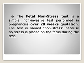 Reactive Non Stress Test