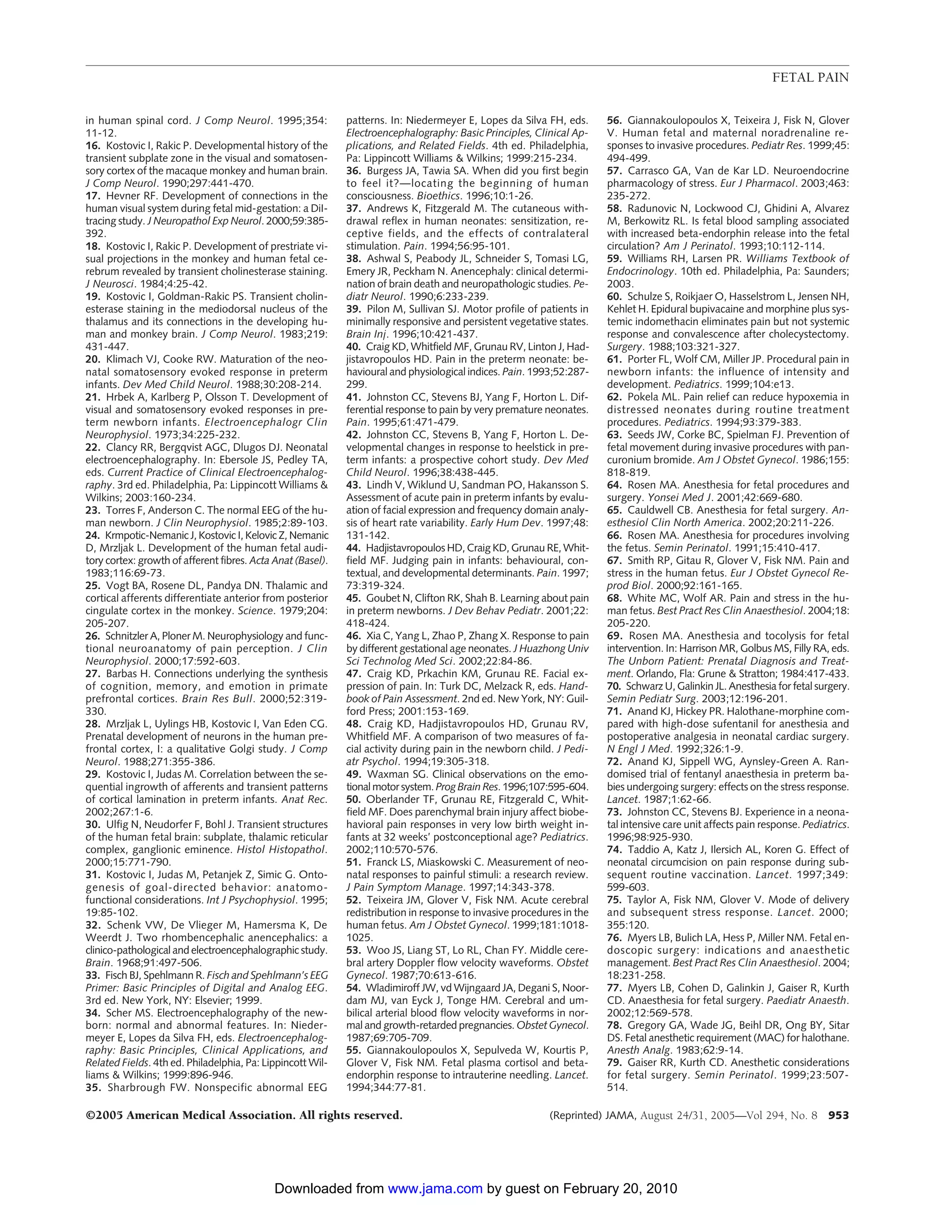 Fetal pain a systematic multidisciplinary review | PDF