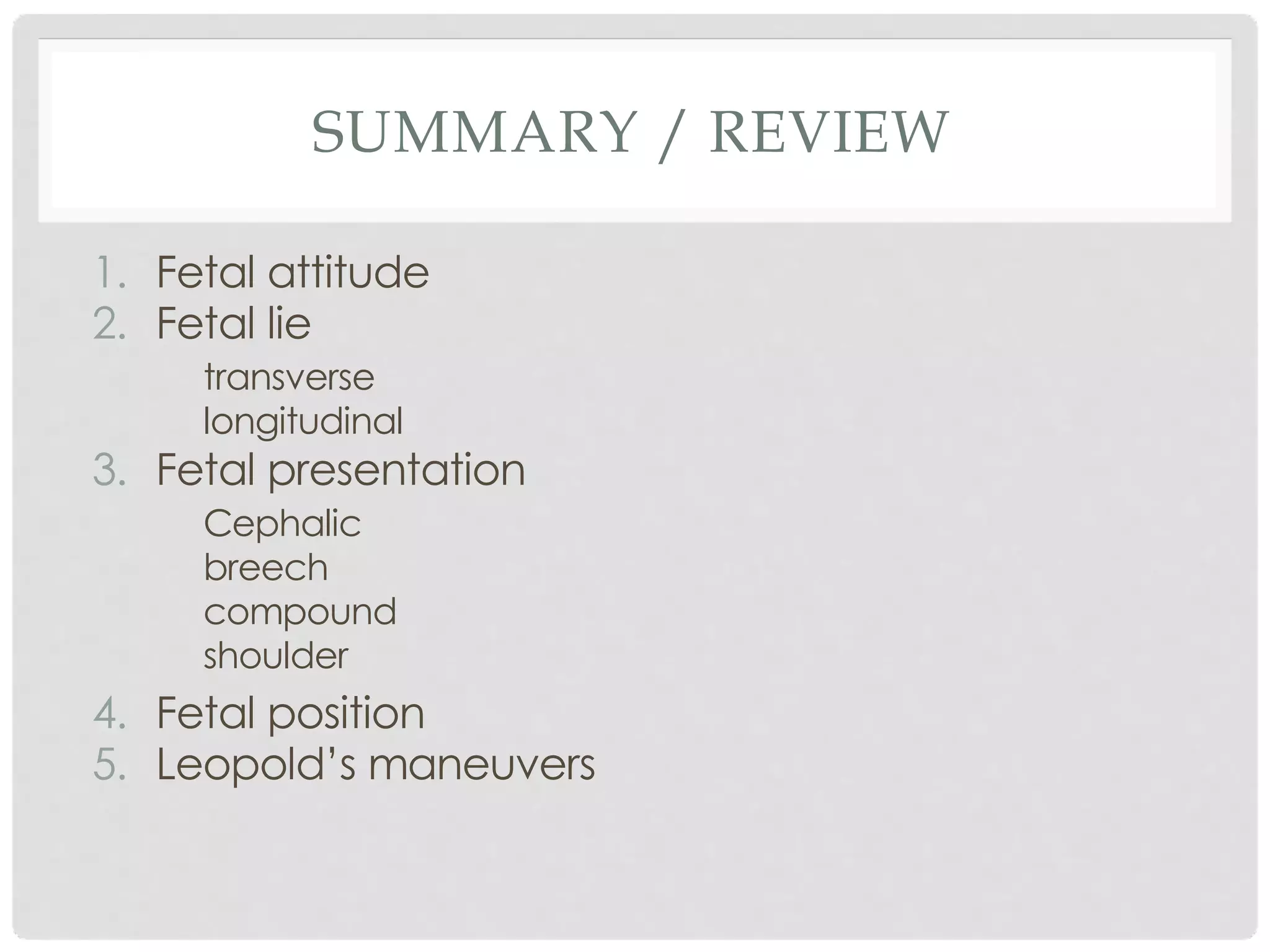 Fetal position | PDF