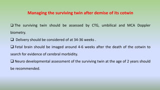 Fetal surveillance in twin pregnancy | PPTX