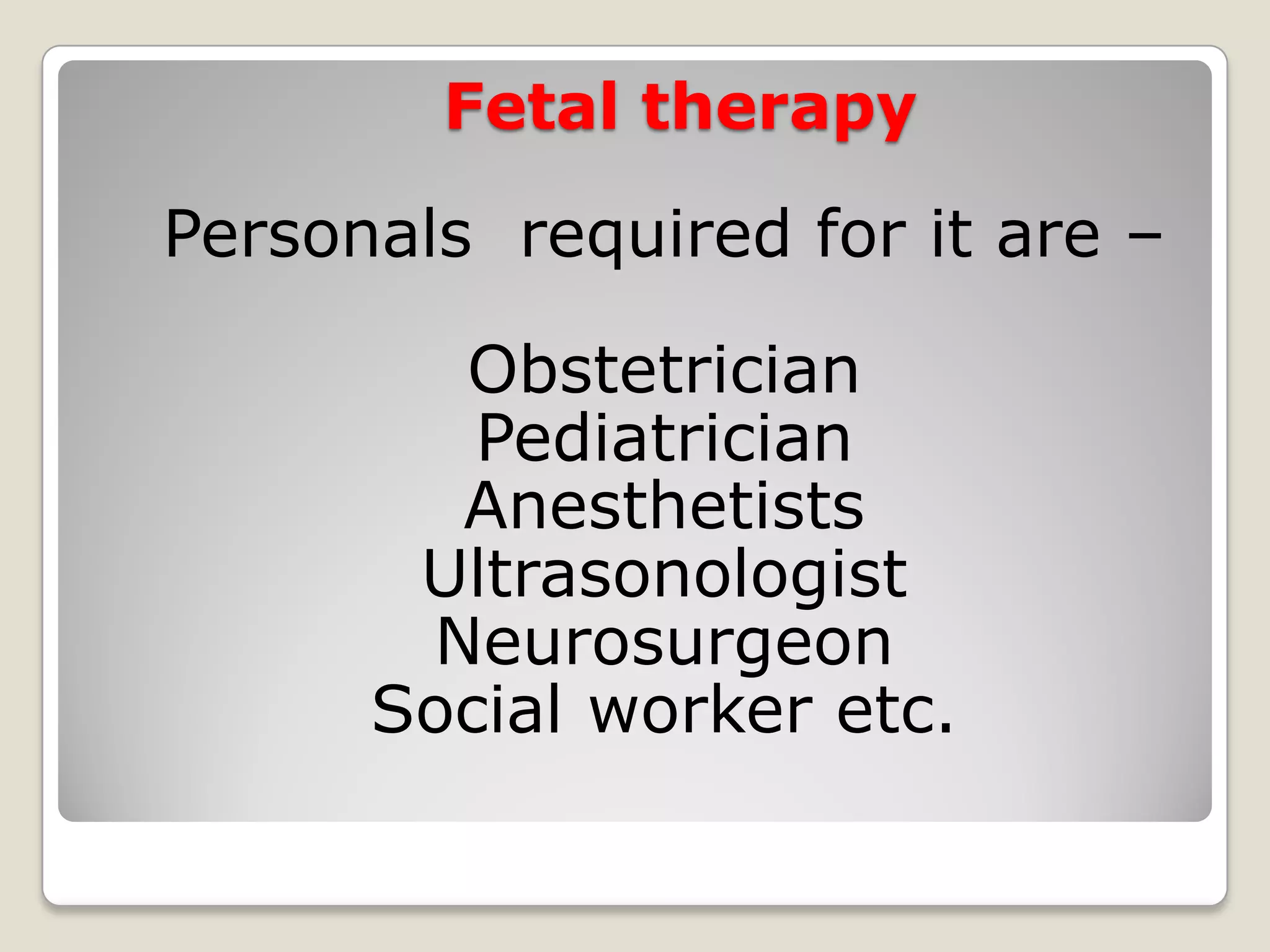 Fetal therapy | PDF