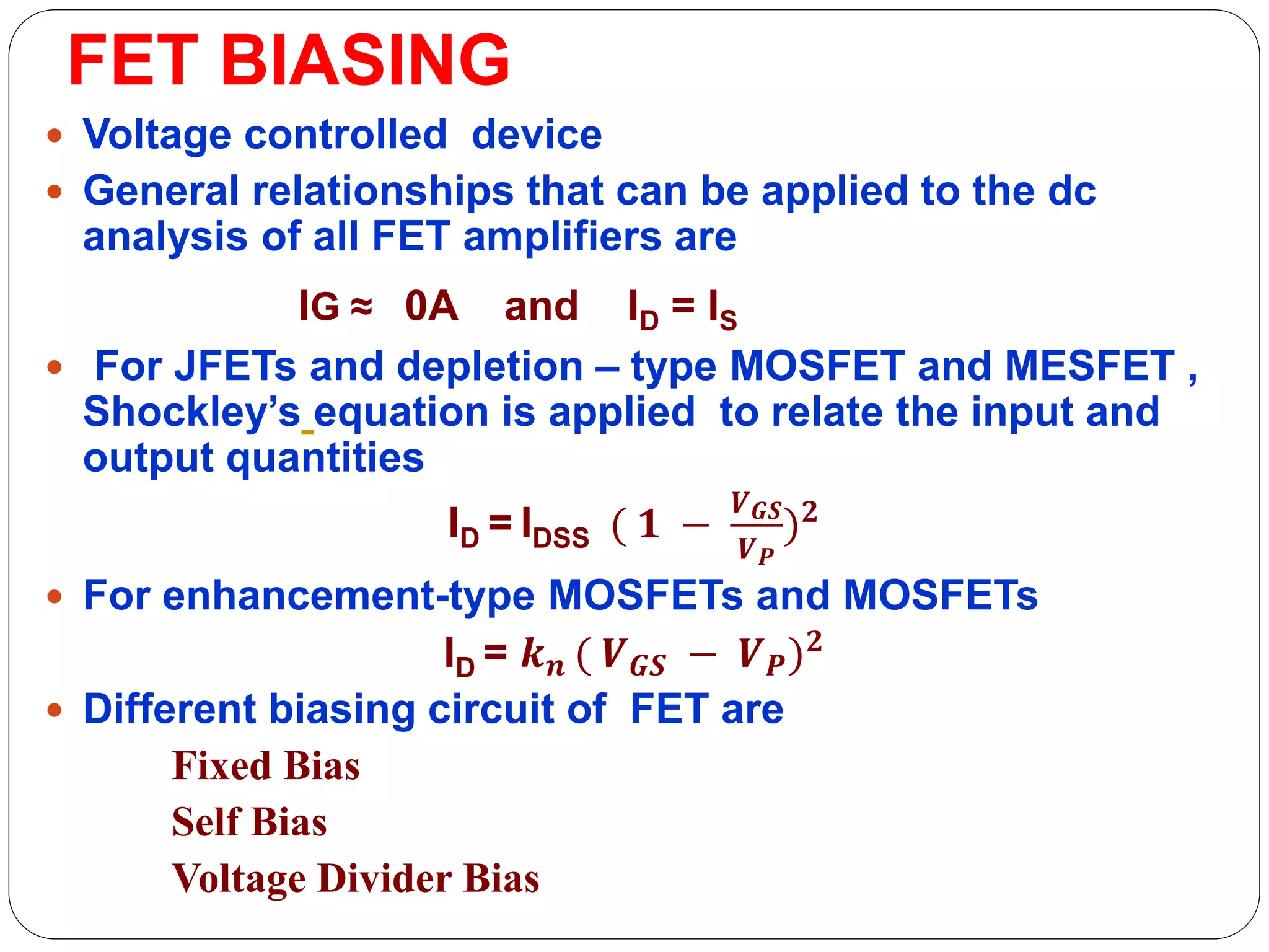 FET Biasing | PPTX