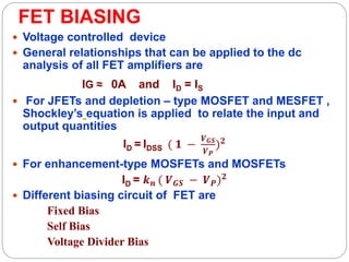 FET Biasing | PPTX