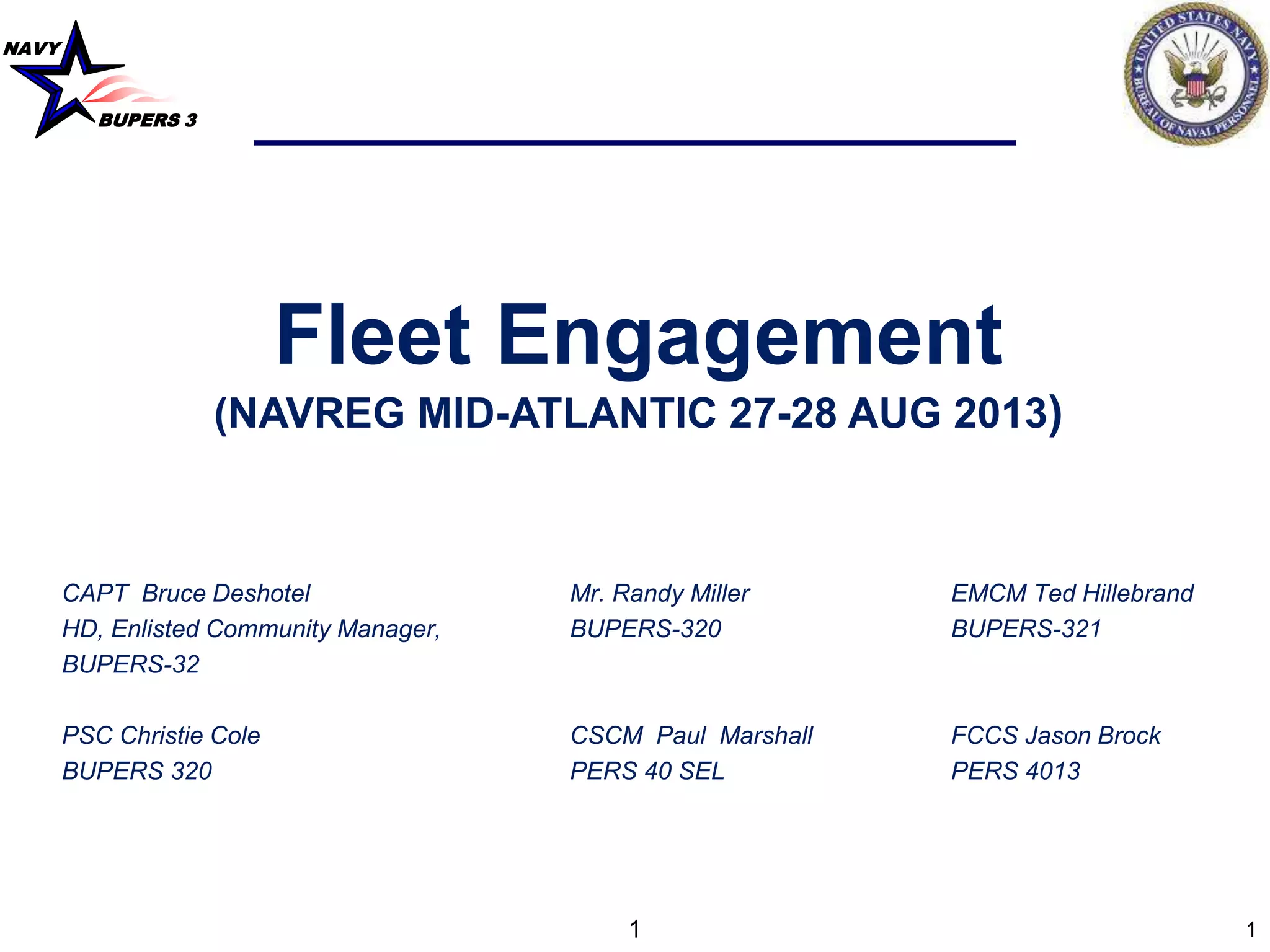 Fleet engagement brief NPC (15 aug 2013) | PPTX