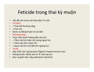 Kỹ thuật hủy thai feticide - Feticide technique | PDF