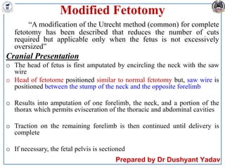 Fetotomy in bovines by Dr Dushyant Yadav BASU, Patna INDIA | PPT