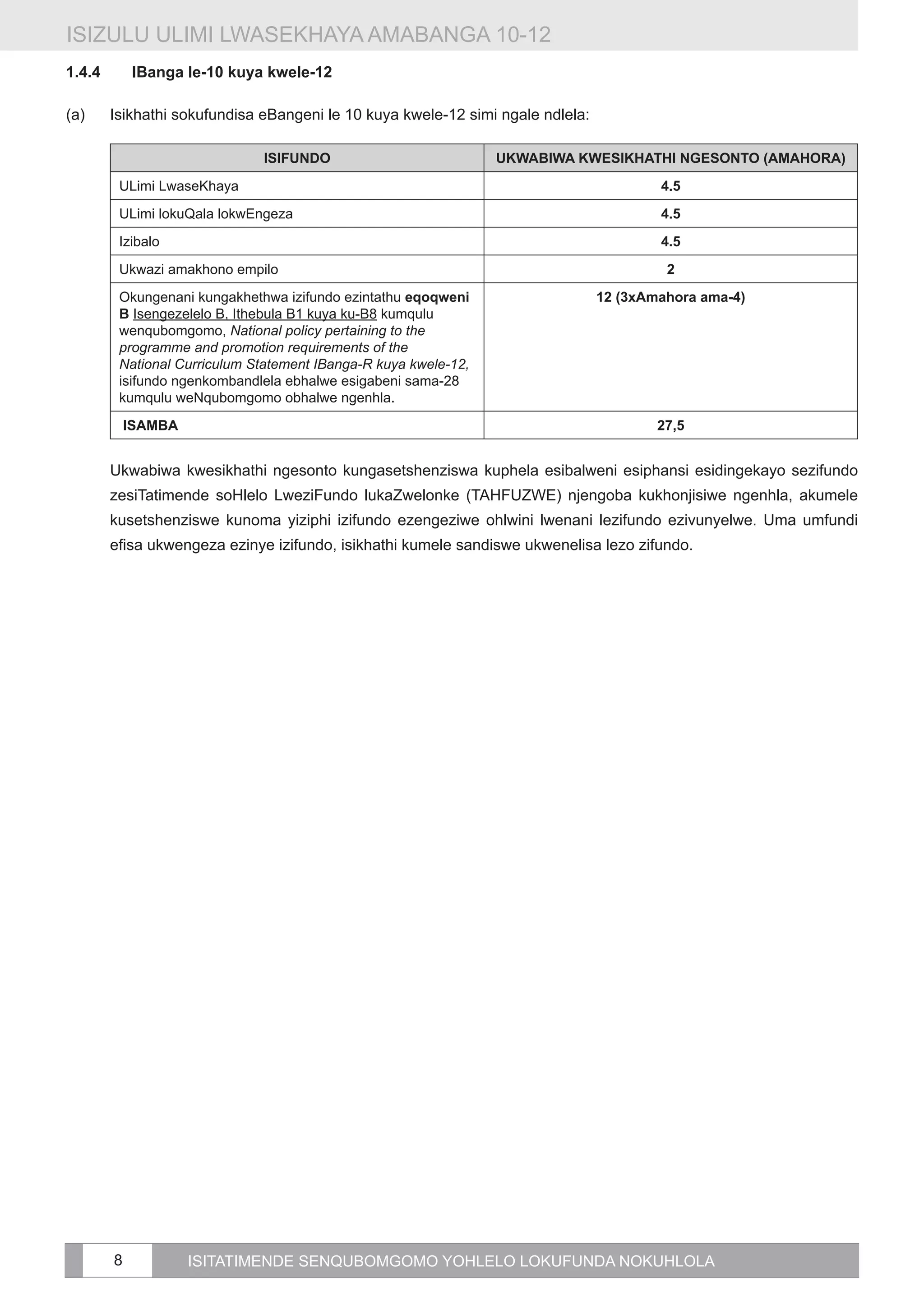 FET Phase IsiZulu Language Caps Doc. | PDF