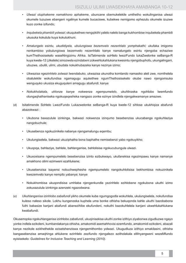 FET Phase IsiZulu Language Caps Doc. | PDF