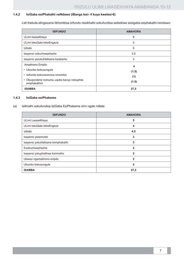 FET Phase IsiZulu Language Caps Doc. | PDF