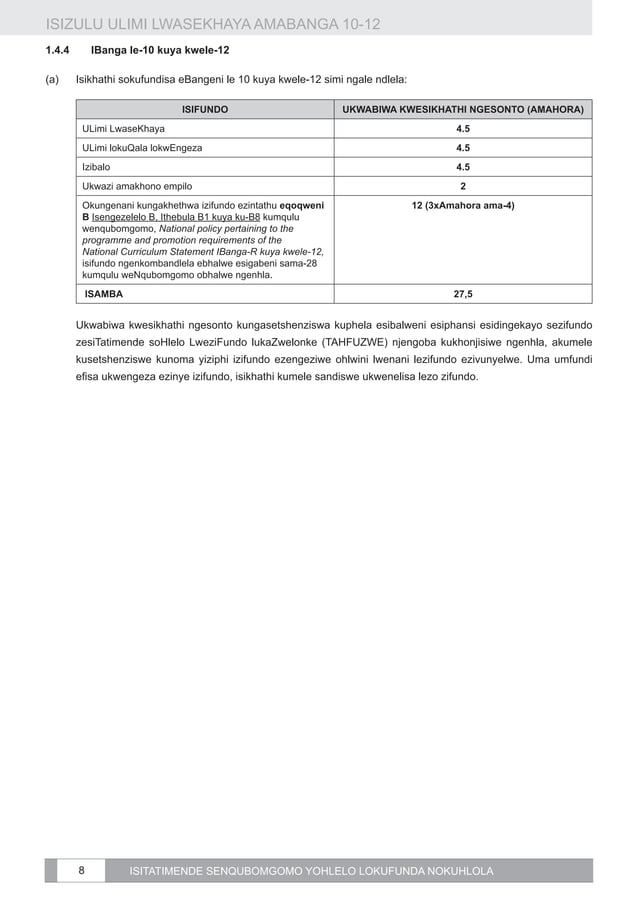 FET Phase IsiZulu Language Caps Doc. | PDF