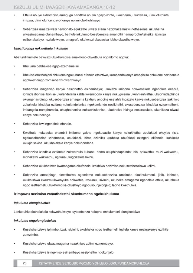 FET Phase IsiZulu Language Caps Doc. | PDF