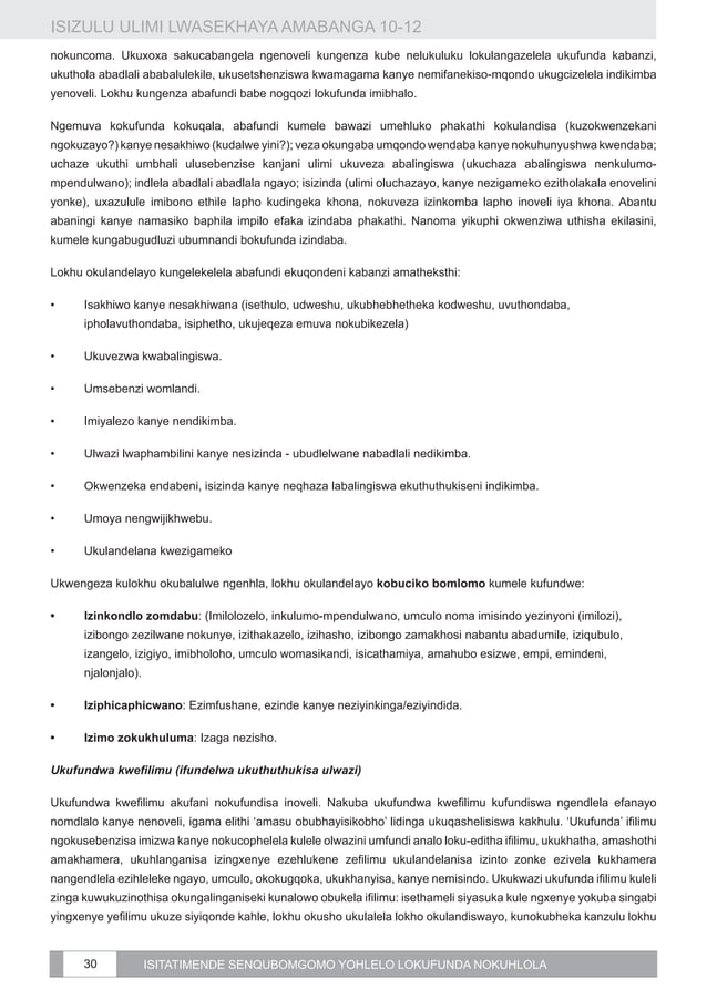 FET Phase IsiZulu Language Caps Doc. | PDF