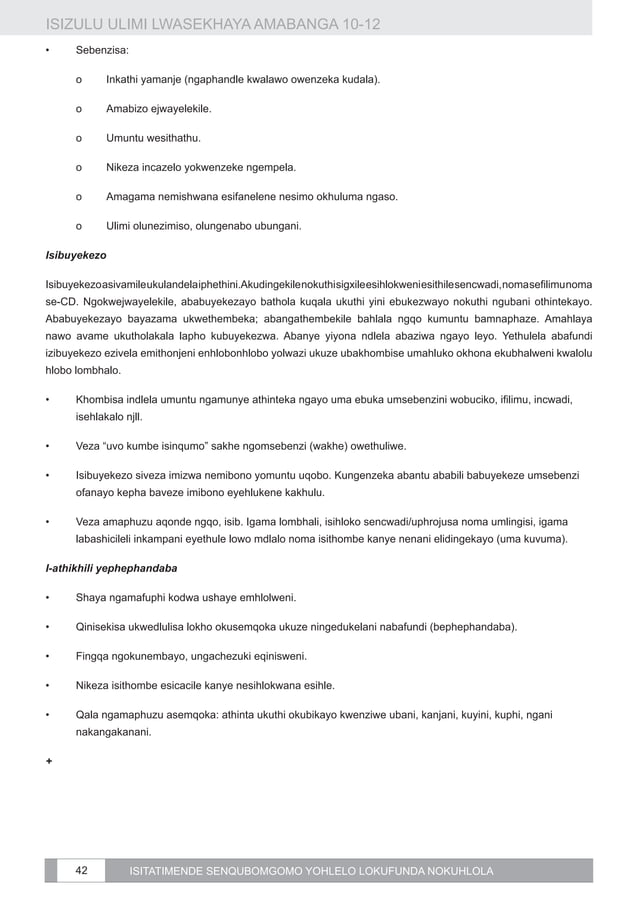 FET Phase IsiZulu Language Caps Doc. | PDF
