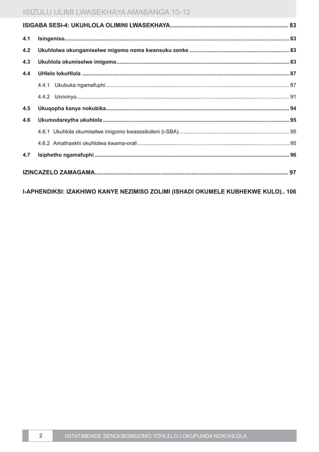 FET Phase IsiZulu Language Caps Doc. | PDF