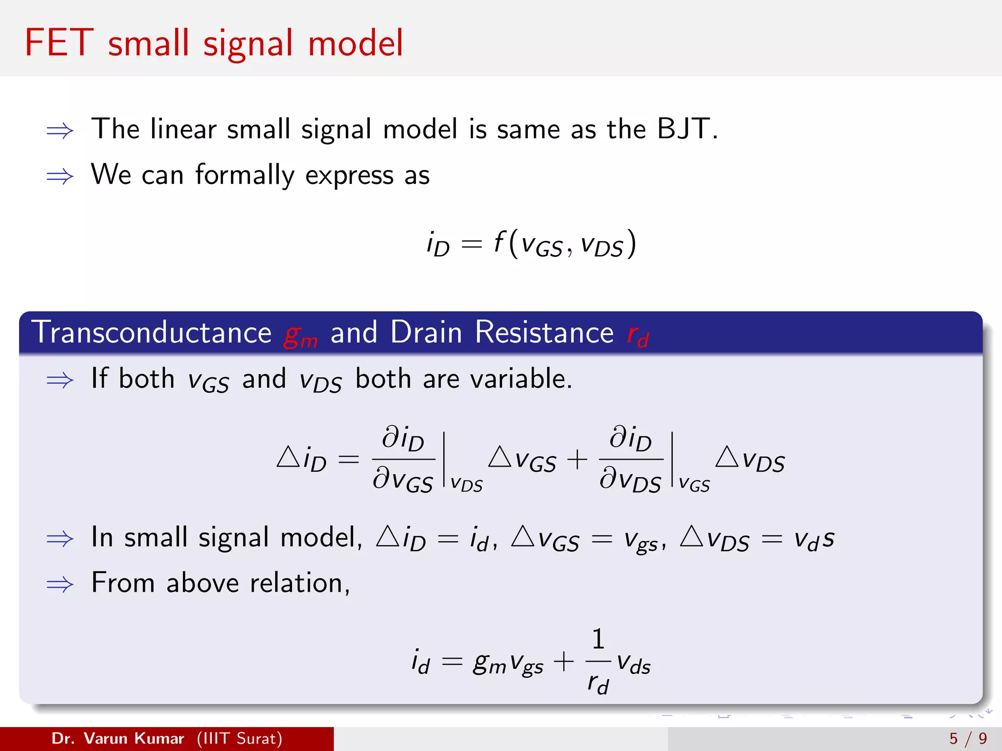 Fet small signal model | PDF