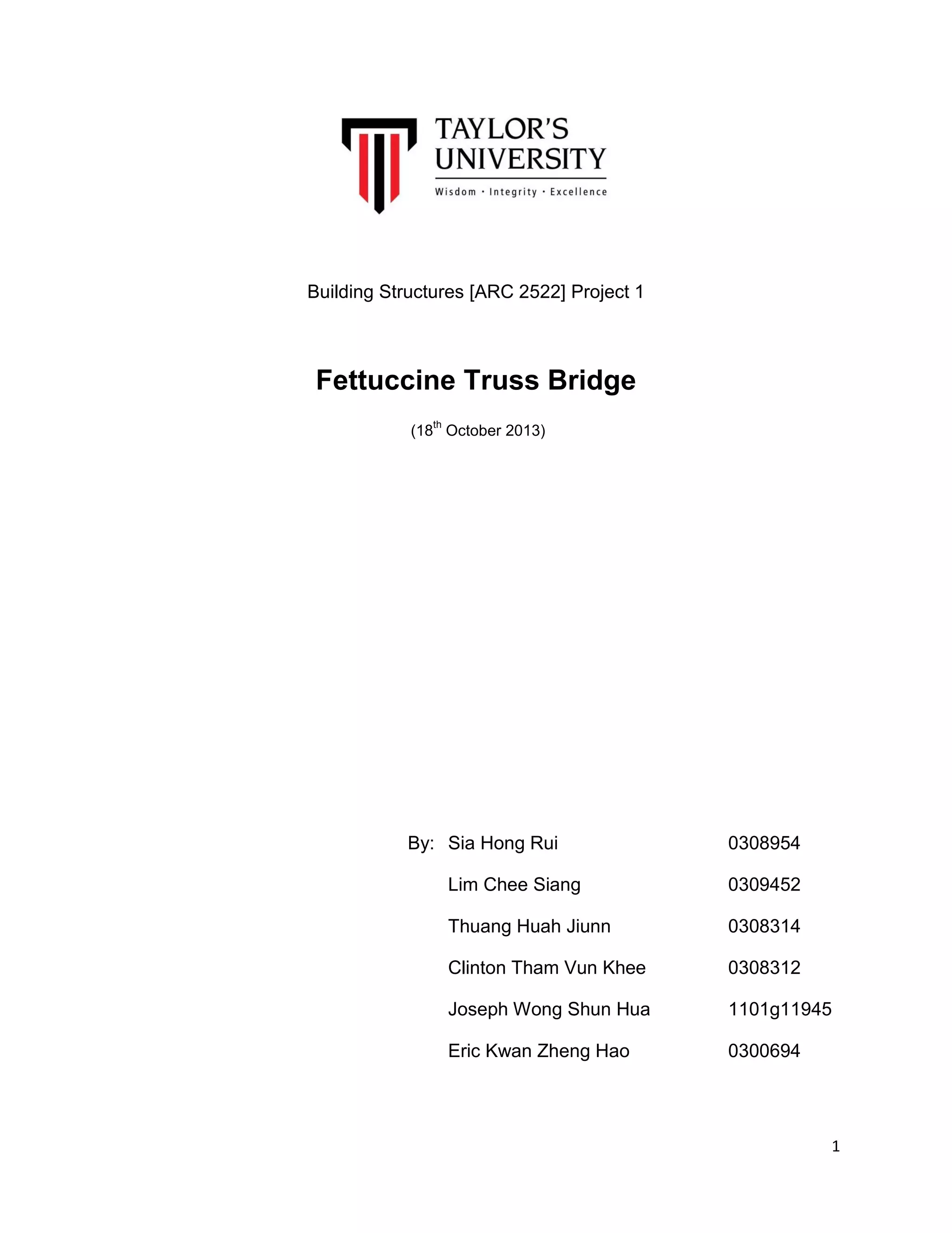Fettucine truss bridge | PDF
