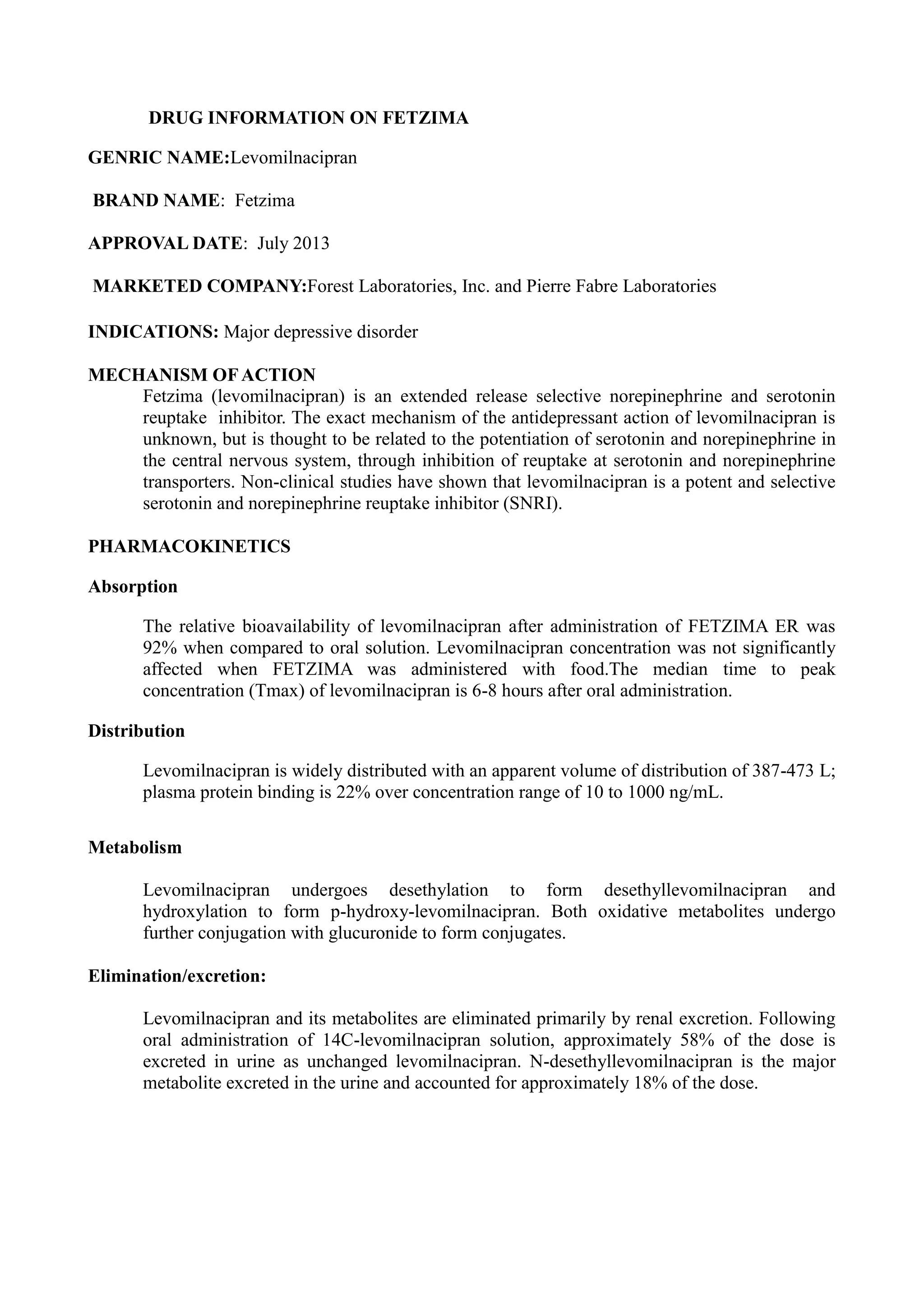 Fetzima | DOCX