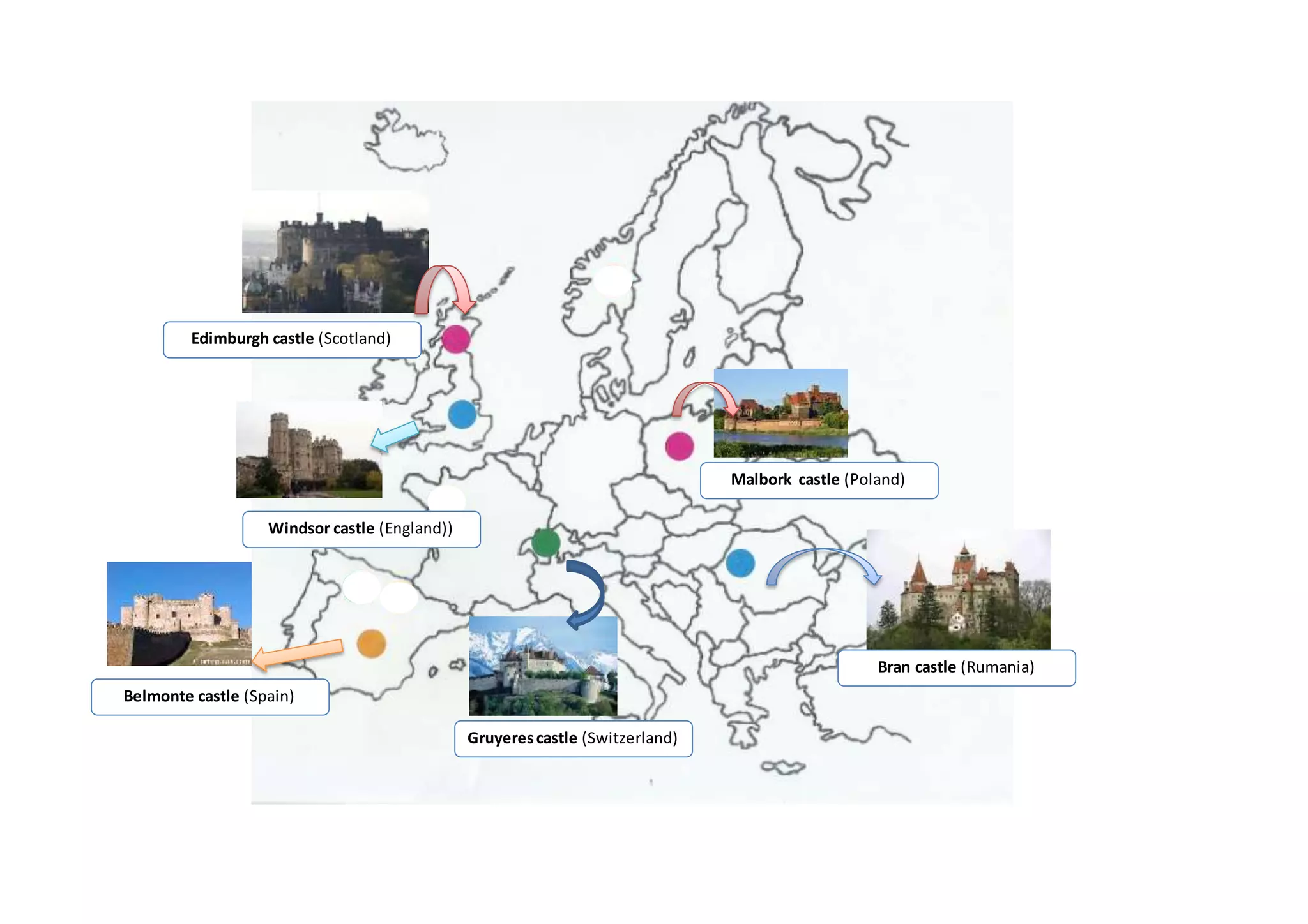 Feudal Europe castles map | PPT
