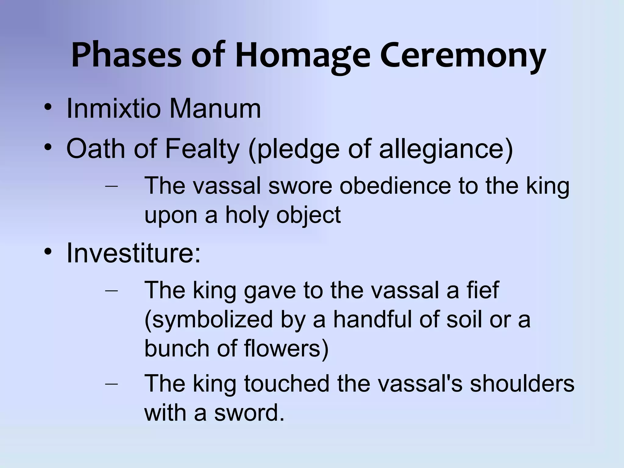 Feudalism and homage ceremony | PPT