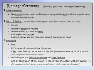 Feudalism and homage ceremony | PPT