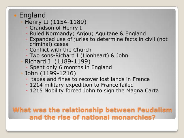 Feudalism & Rise of European Monarchies | PPTX | Christianity ...
