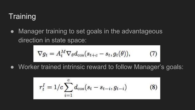 FeUdal Networks for Hierarchical Reinforcement Learning | PPT | Free Download