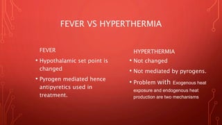 "Fever basics and thermoregulation" for MBBS students. | PPTX