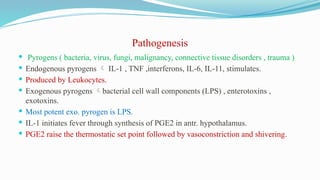 Fever mechanism.veteenary medicine notes | PPT
