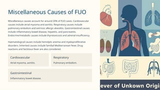 fever of unknown origin etiology and management | PPTX
