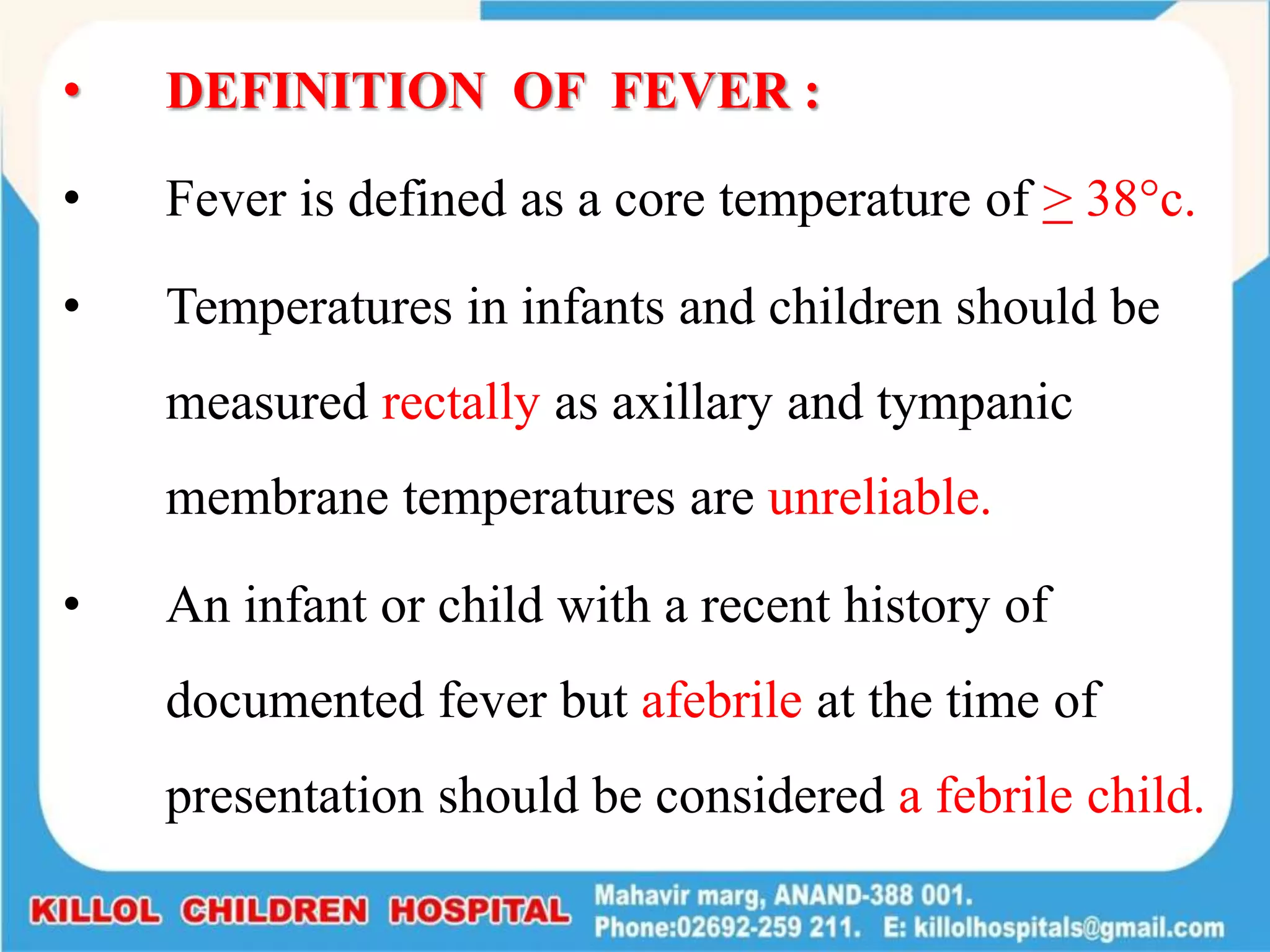 Fever - Approach to Paediatric Patient | PPTX