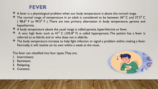 FEVER AND TYPHOID FEVER diseases caused by various agents | PPT