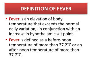 Fever in children for medical students | PPTX