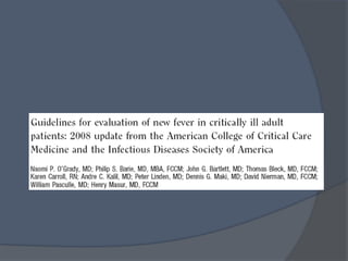 FEVER IN ICU | PPTX