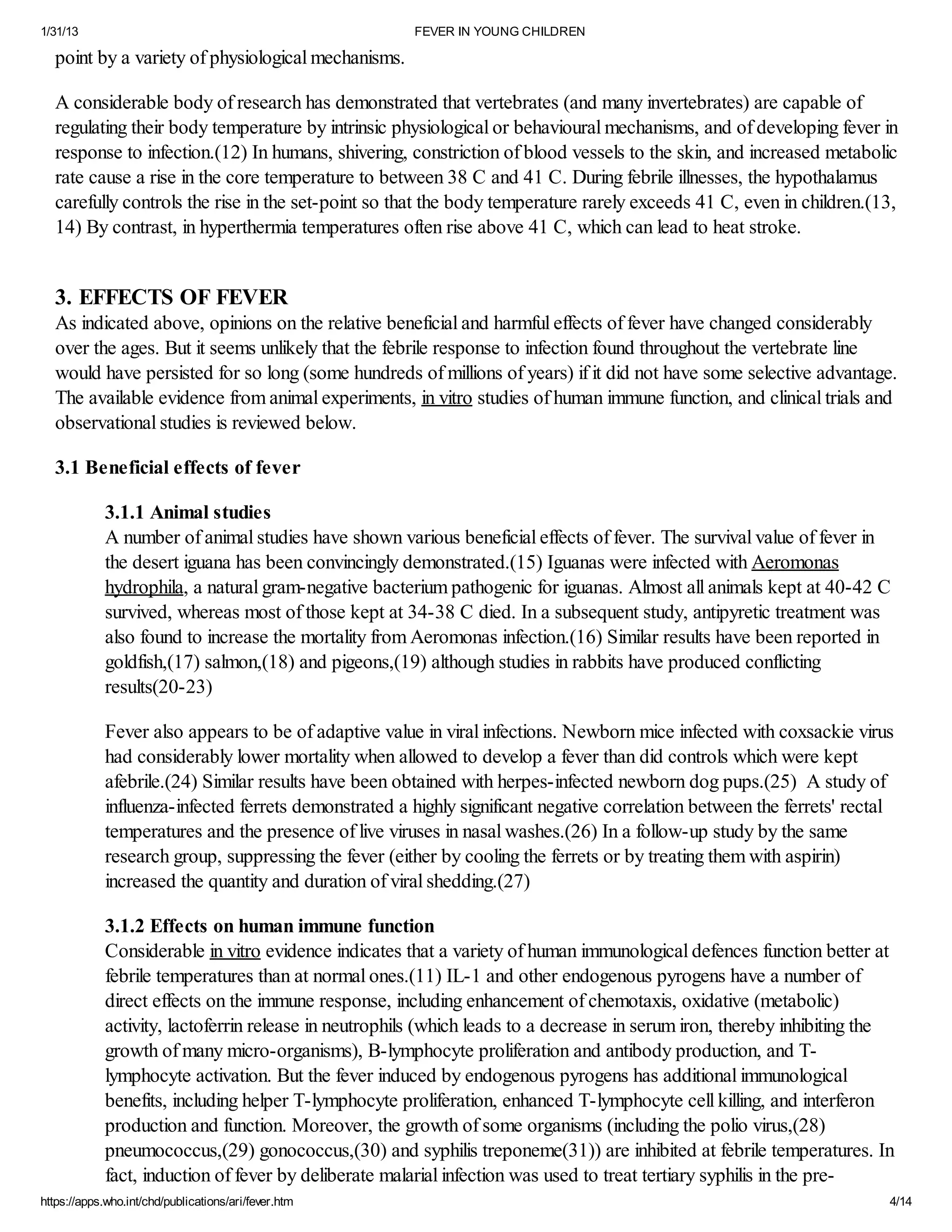 Fever in young children | PDF